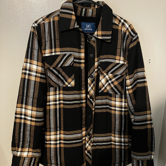 George | Jackets & Coats | George Checkered Flannel Shirt Jacket | Poshmark